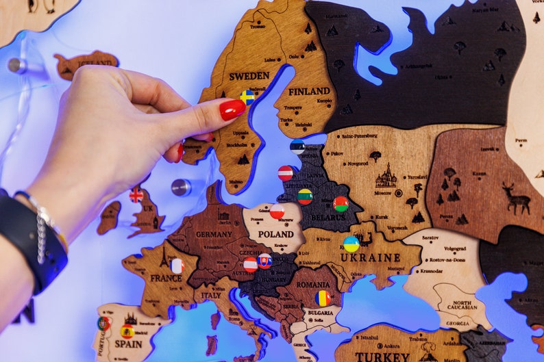 Set of Flags Push Pins for Wall Map - Etsy