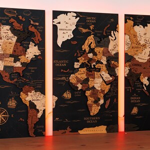 Personalized Map Above Bed Decor, Wall Map of the World, Travel Map ...