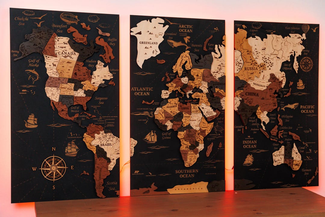 Wall map with pins
