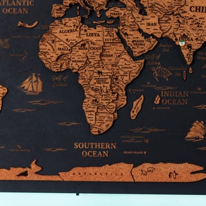 LED Wooden World Map: Push Pin Travel, Personalized Wall Decor - Etsy