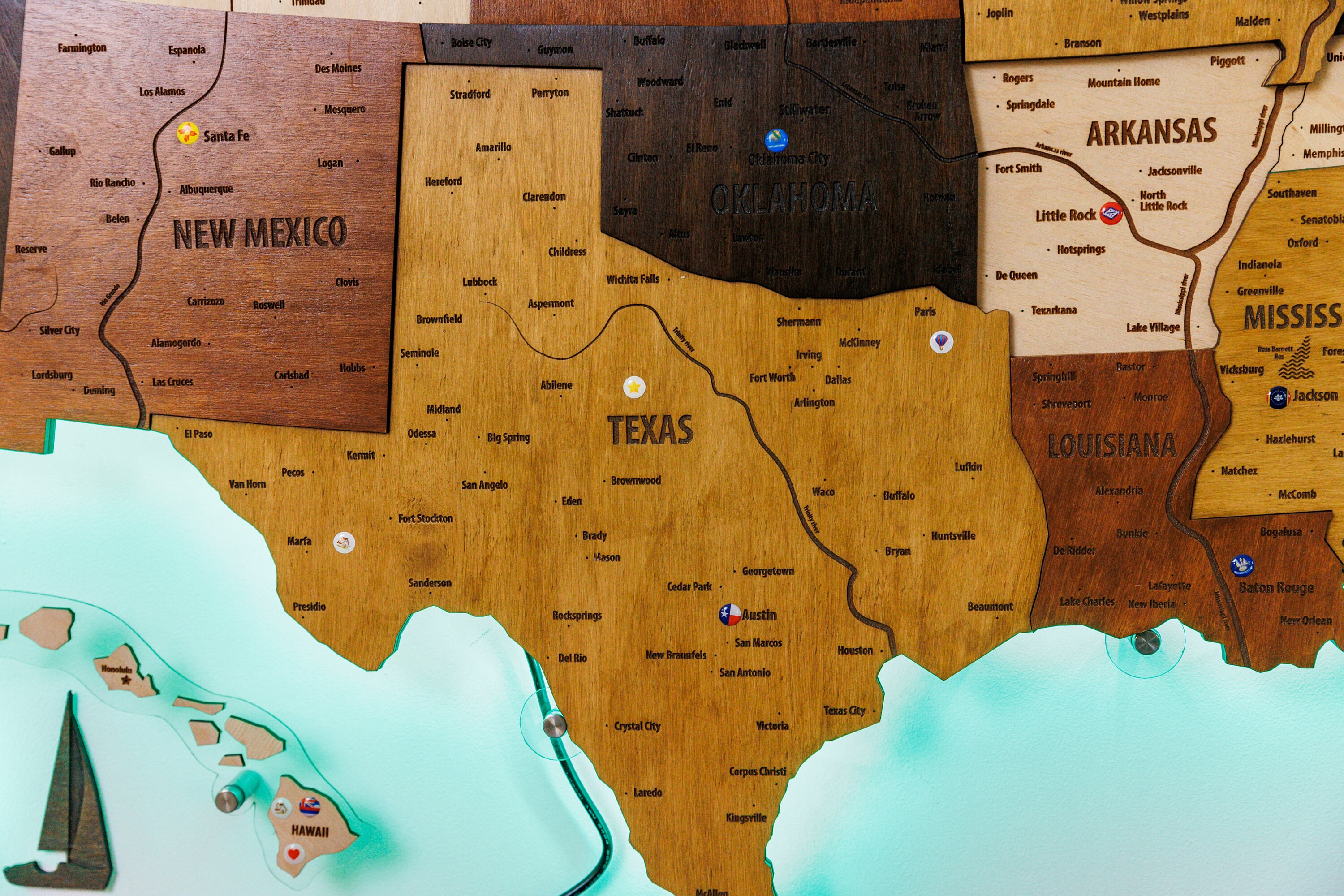 Push Pin Wall Map of USA Travel Decor Gift for Wife Wooden - Etsy Australia