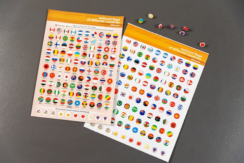 Set of Flags Push Pins for Wall Map - Etsy