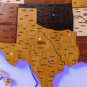 Illuminated US Map Push Pin Map Large USA Push Pin Map - Etsy