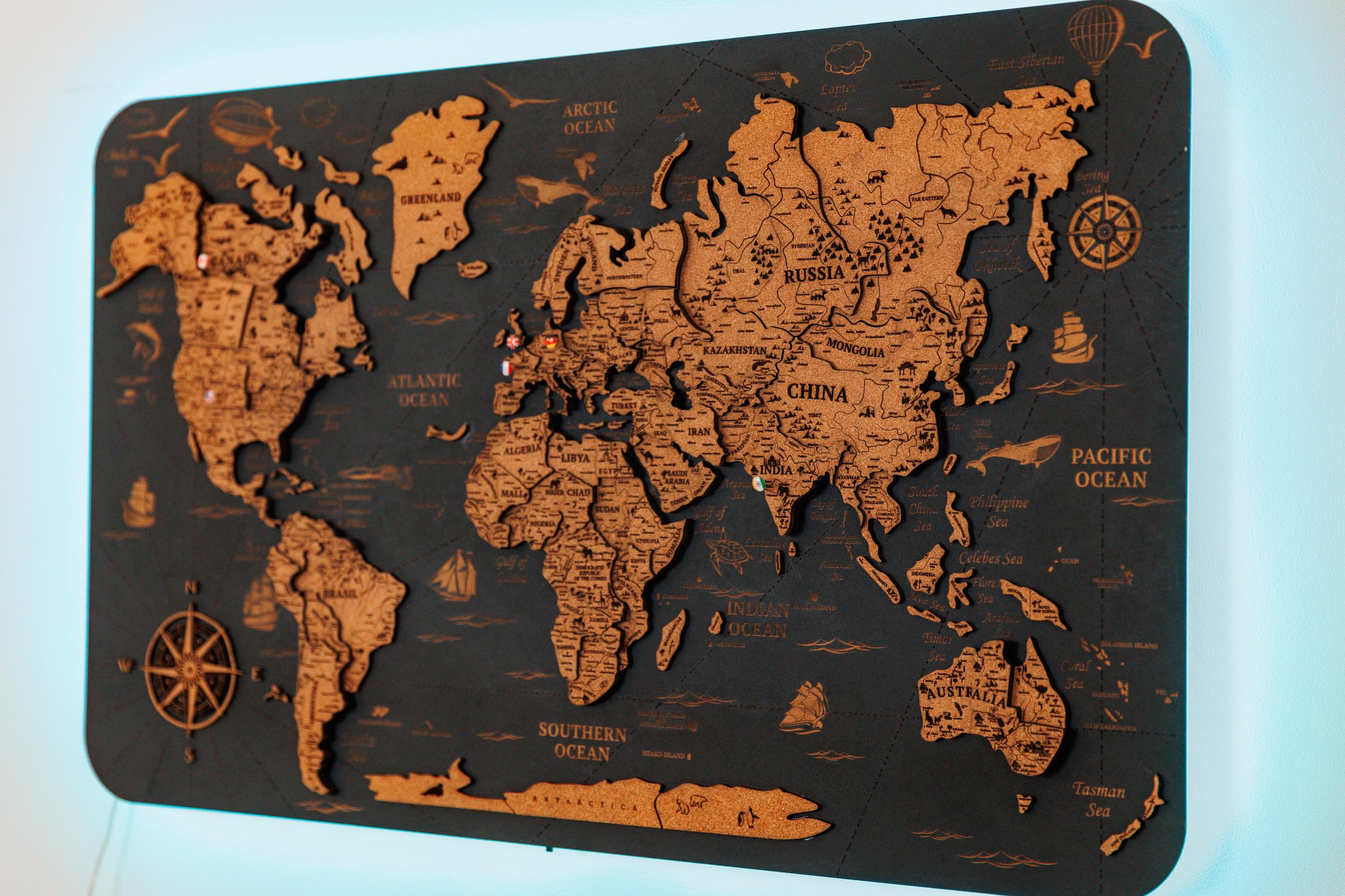 3D World Push Pin Travel Maps, Personalized Map Gift, New Home Decor ...