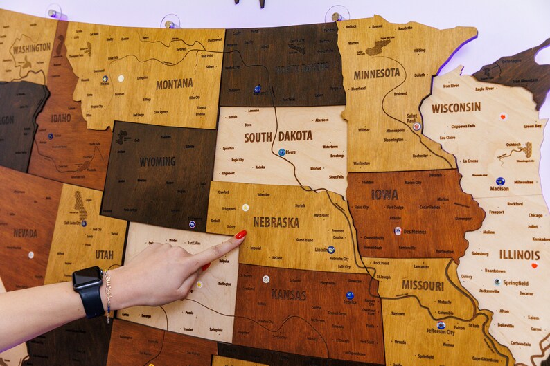 Illuminated US Map Push Pin Map Large USA Push Pin Map - Etsy