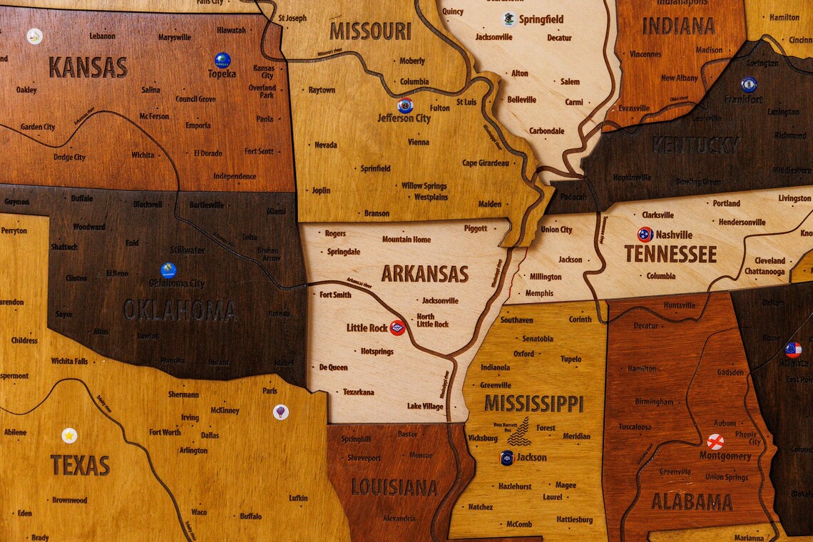 Illuminated US Map Push Pin Map Large USA Push Pin Map - Etsy