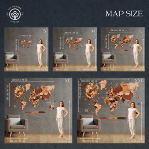 Travel Map Push Pin, Wooden World Map With LED Lights, Large Map of the ...