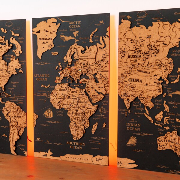 World Map Canvas - Etsy
