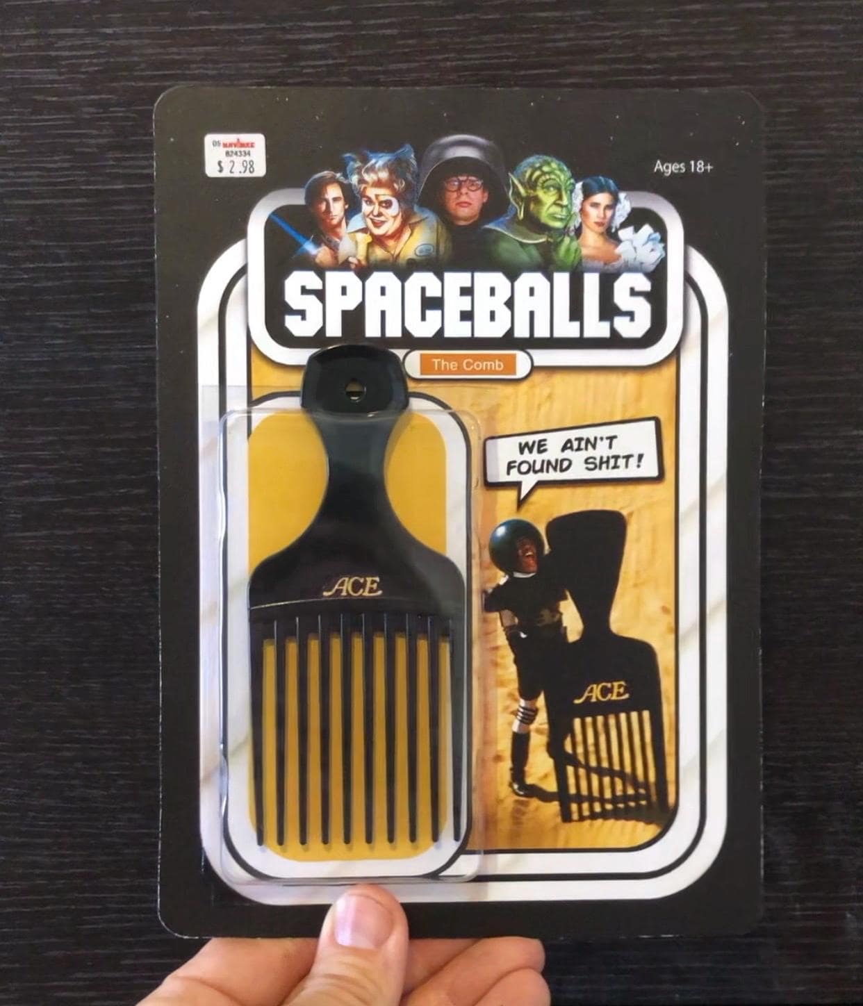 Spaceballs Hair Pick Movie Parody Star Wars Custom Made Card With Comb ...