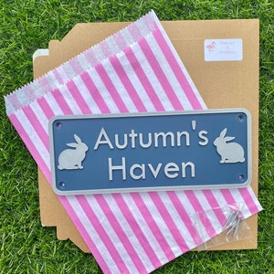 Personalised Rabbit House Door Sign | Bunny Decor | Rabbit Gift | Bun ...