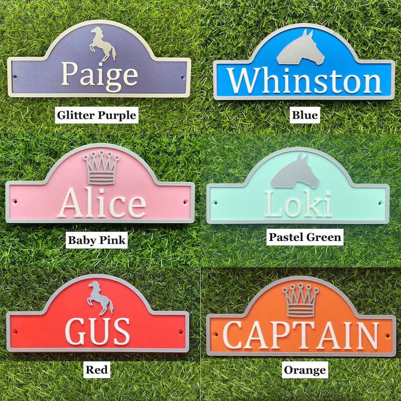 Motif Range Stable Door Name Plate LARGE 9 Motif Options - Etsy