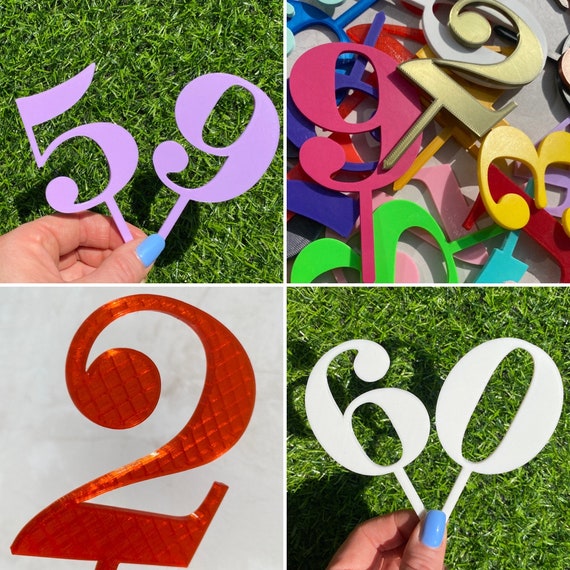Cake Topper Numbers 25 Colour Options Free P&P - Etsy