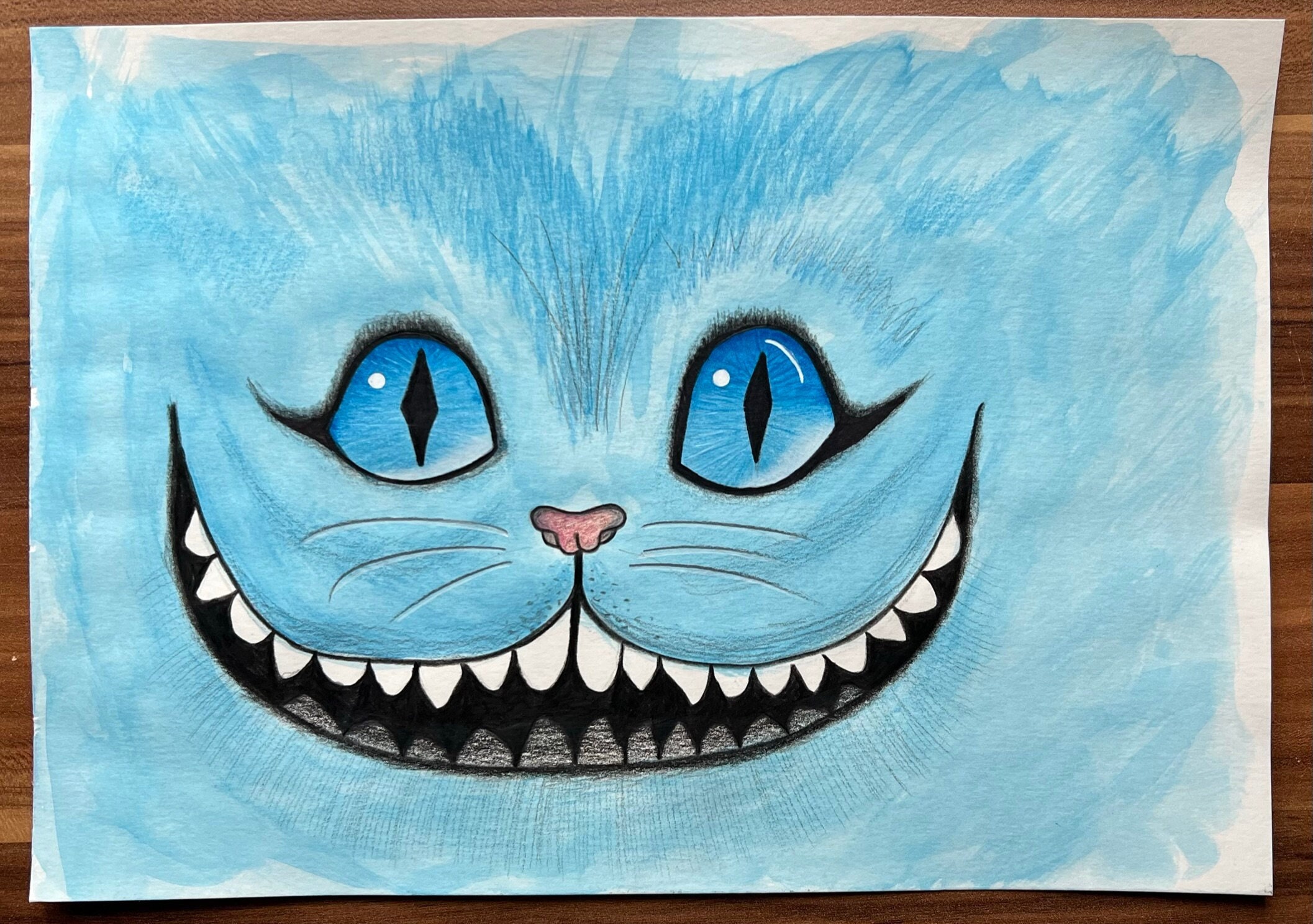 Cheshire Cat From Alice In Wonderland Draw Art Drawing Etsy