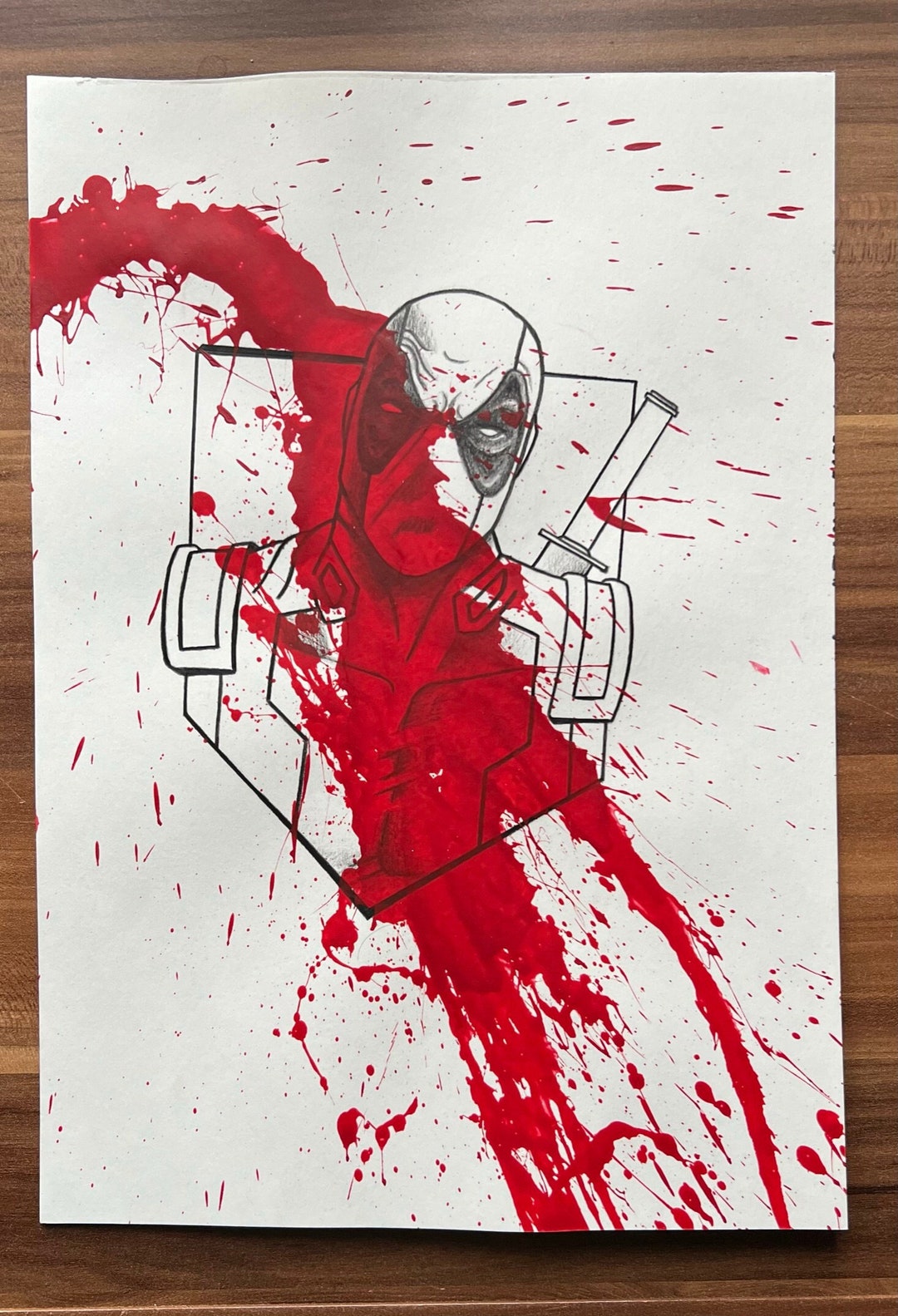 Marvel Deadpool Draw Art Drawing - Etsy