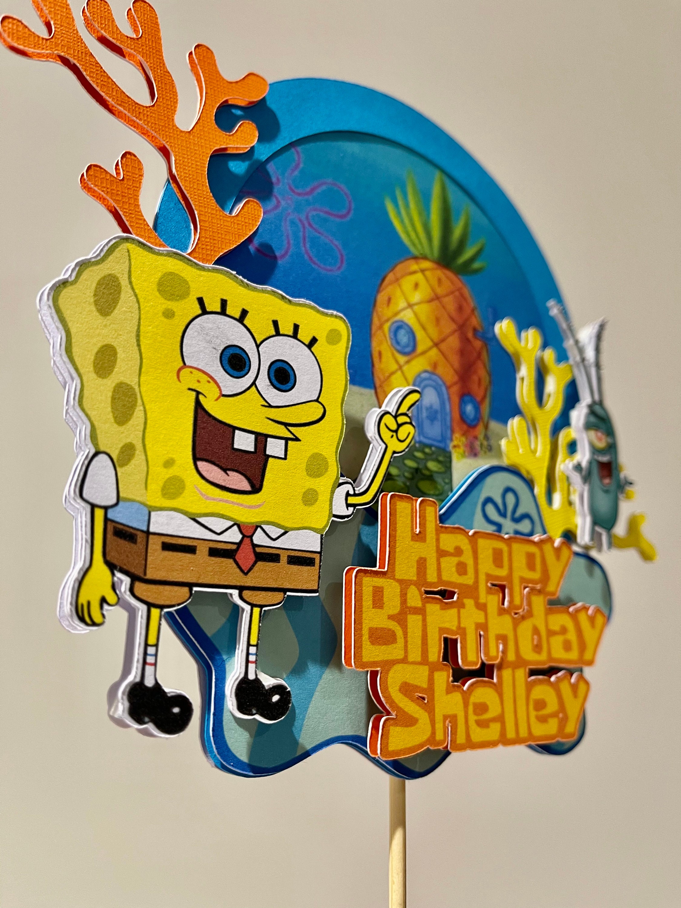 Spongebob Cake Topper - Etsy UK