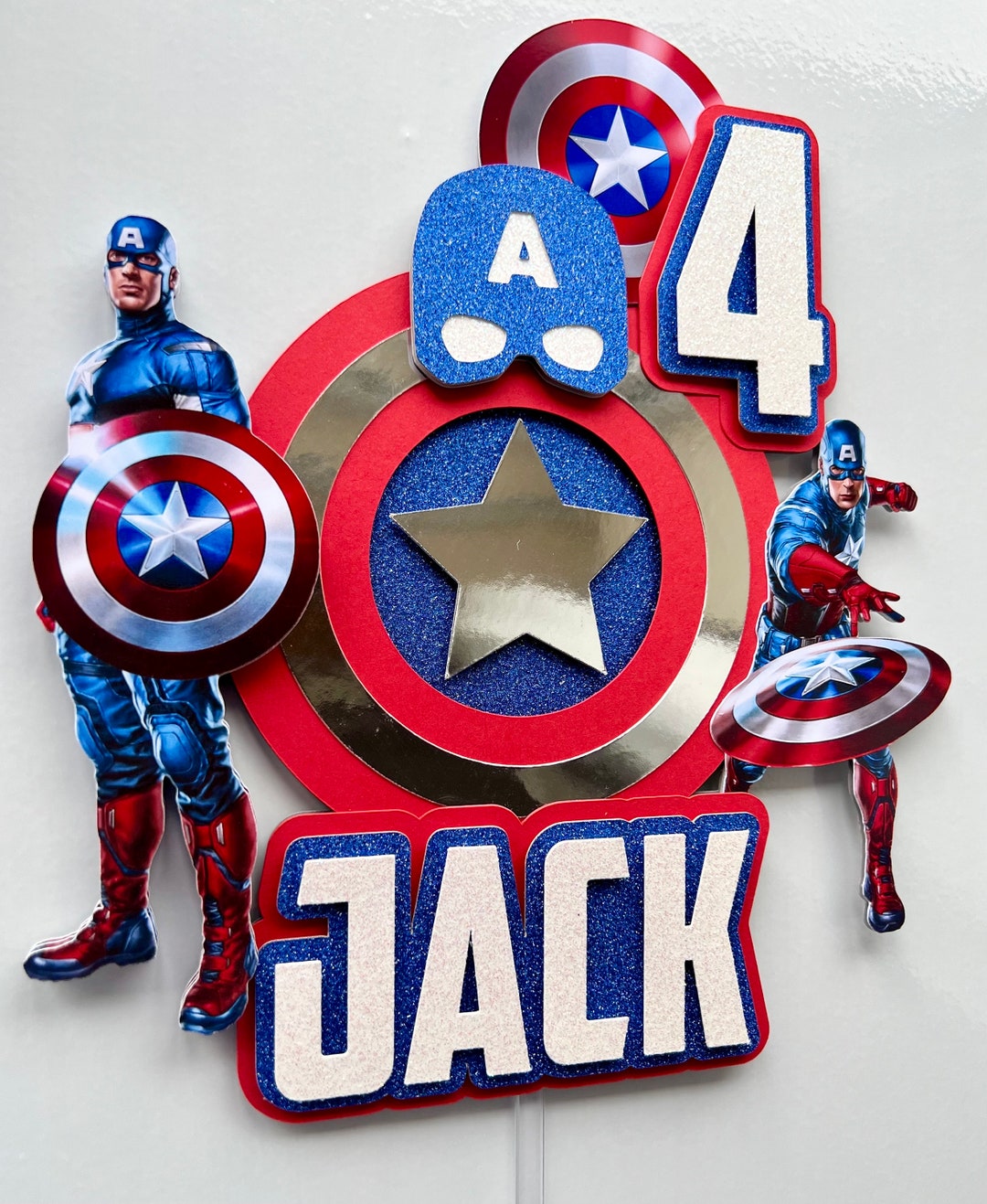 Superhero Cake Topper Captain Cake Topper - Etsy UK