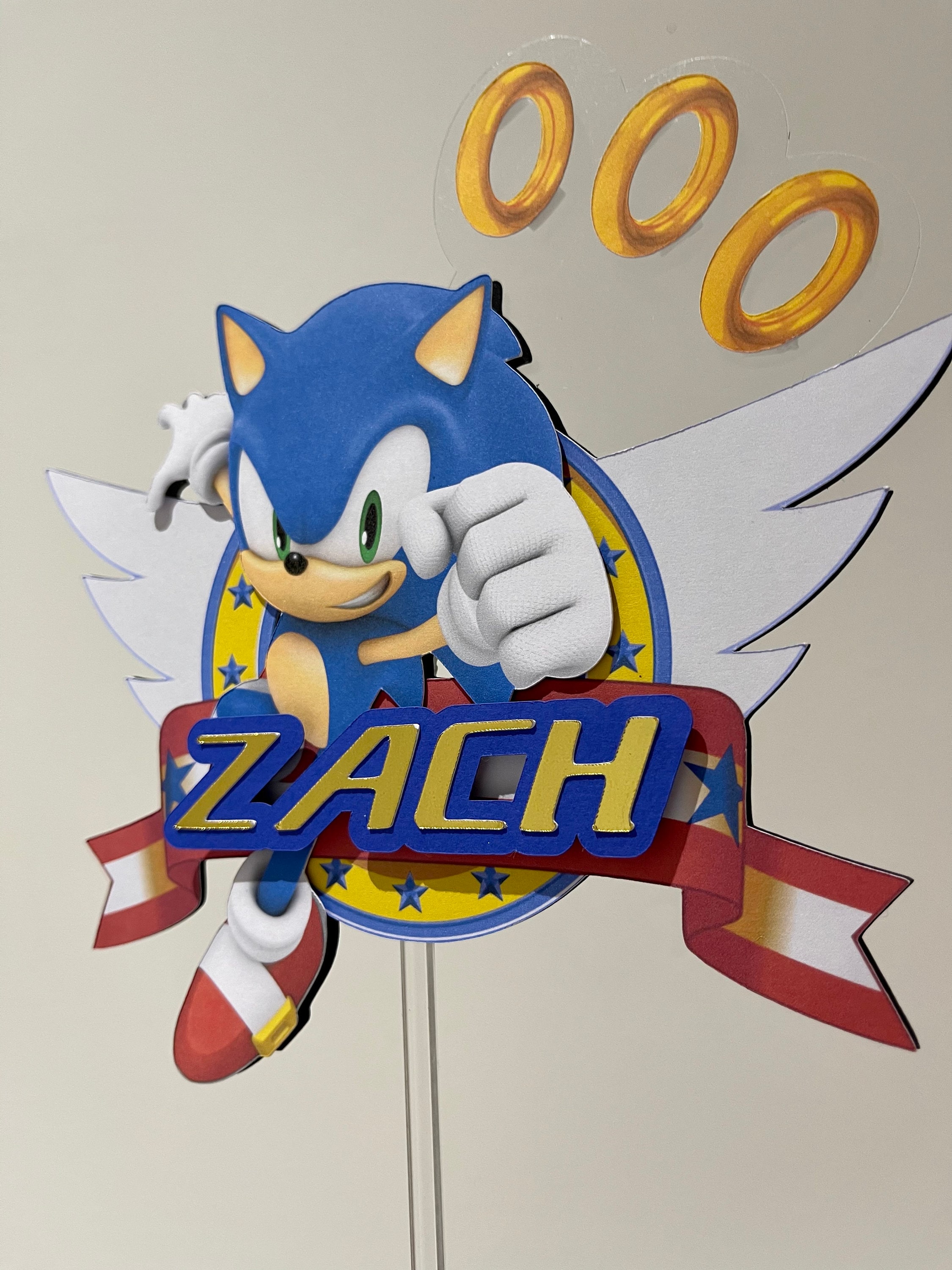 Sonic Cake Topper Sonic the Hedgehog Cake Topper - Etsy UK