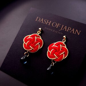 Japanese Mizuhiki Drop Earrings, Japanese Traditional Paper Cord ...