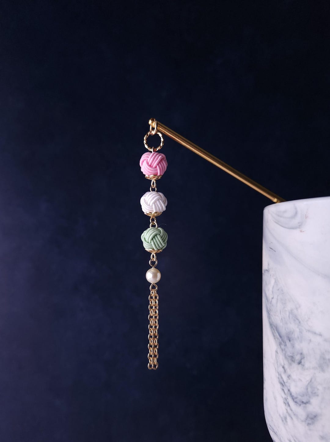 Japanese Mizuhiki Dangle Kanzashi Hair Stick, Kimono Yukata Hair ...