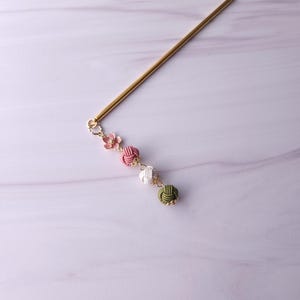 Japanese Mizuhiki Dangle Kanzashi Hair Stick, 3 Colors Hanami Dango ...