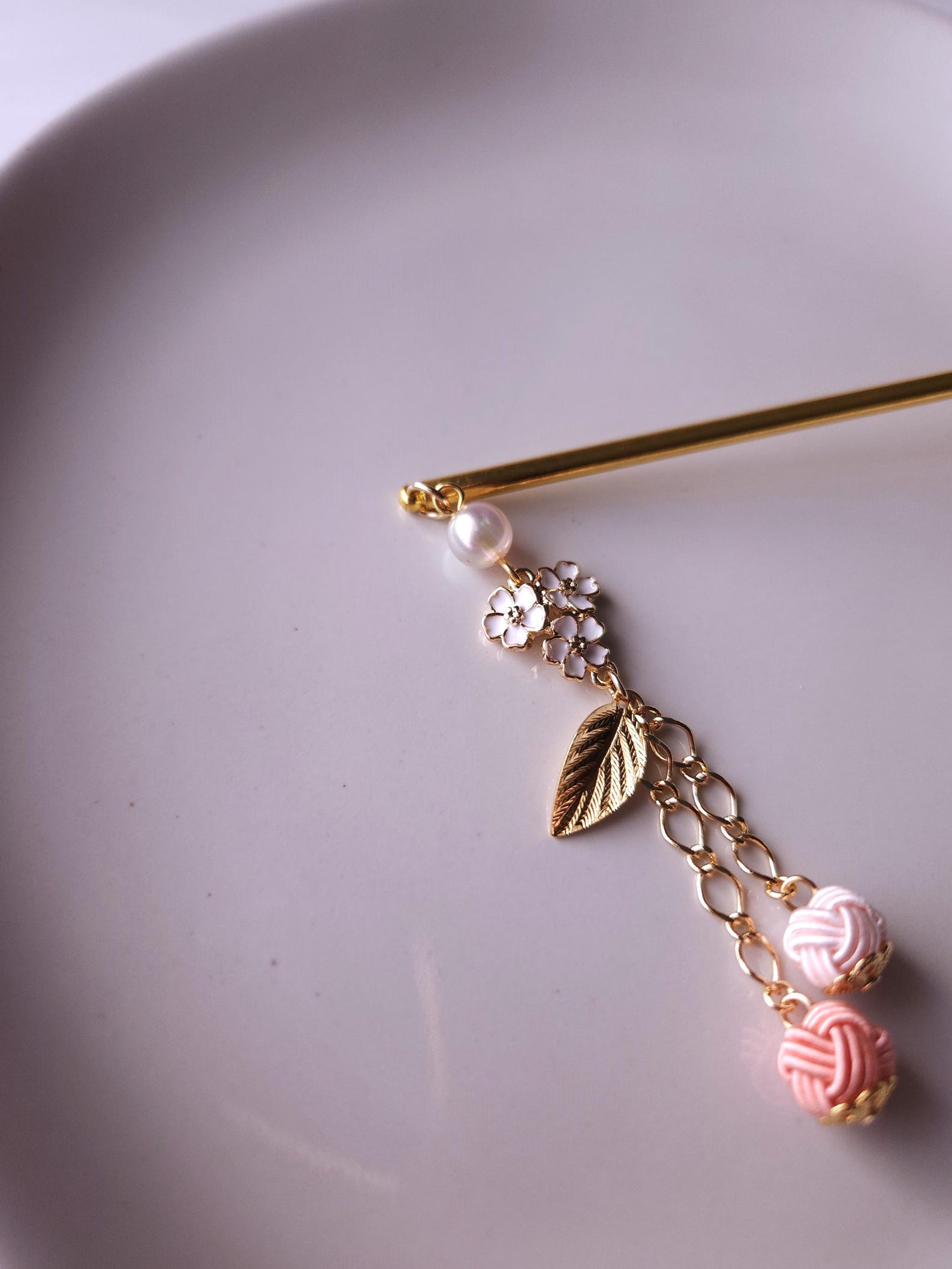 Sakura Cherry Blossom Kanzashi Hair Stick Handwoven With Japanese ...