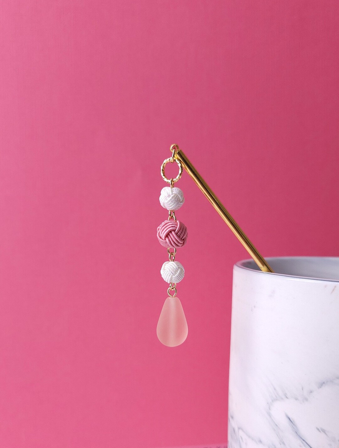 Japanese Mizuhiki Dangle Kanzashi Hair Stick, Kimono Yukata Hair ...