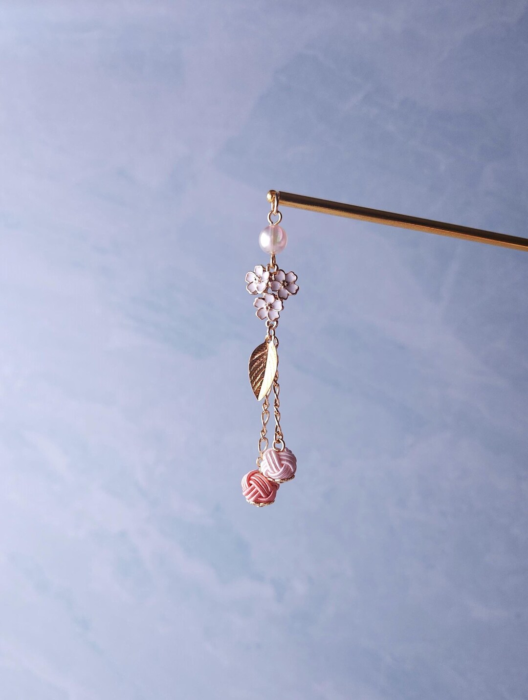 Sakura Cherry Blossom Kanzashi Hair Stick Handwoven With Japanese ...