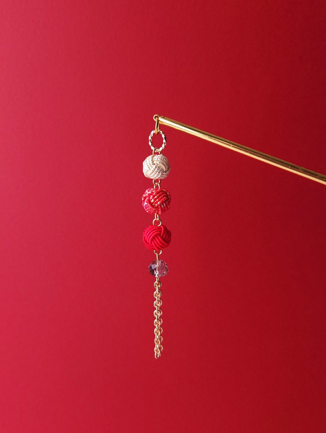 Japanese Mizuhiki Dangle Kanzashi Hair Stick, Kimono Yukata Hair ...