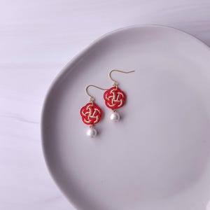 Flower Drop Earrings Made With Japanese Mizuhiki, Japanese Earrings ...