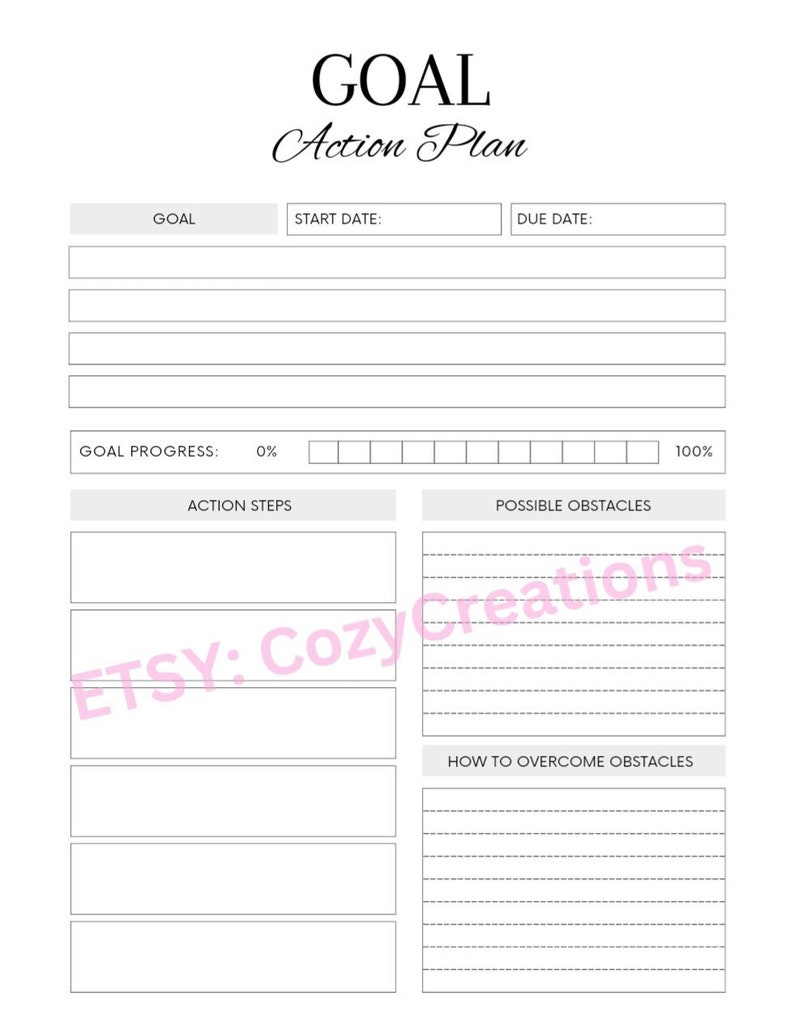 GOAL Action Plan Digital Download - Etsy