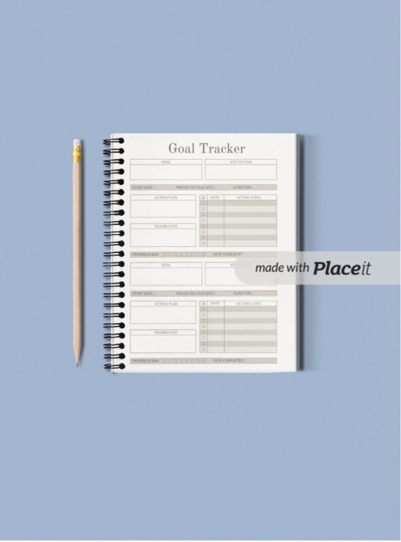 Goal Tracker Digital Download - Etsy