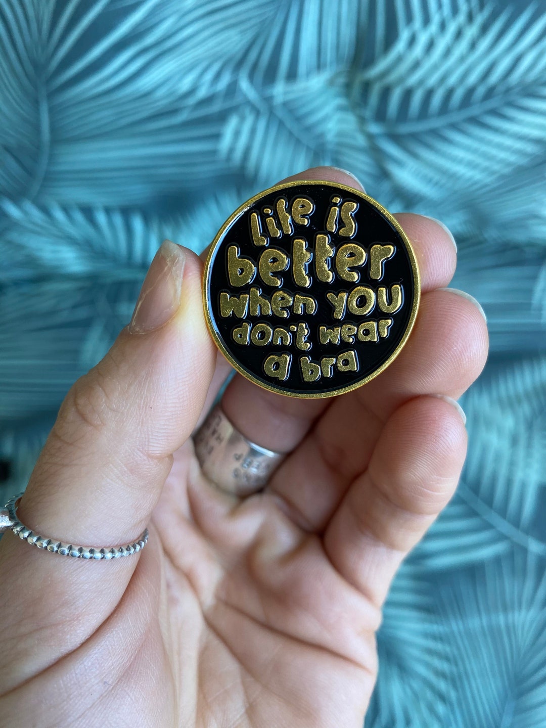 No Bra, No Problem Pin - Etsy