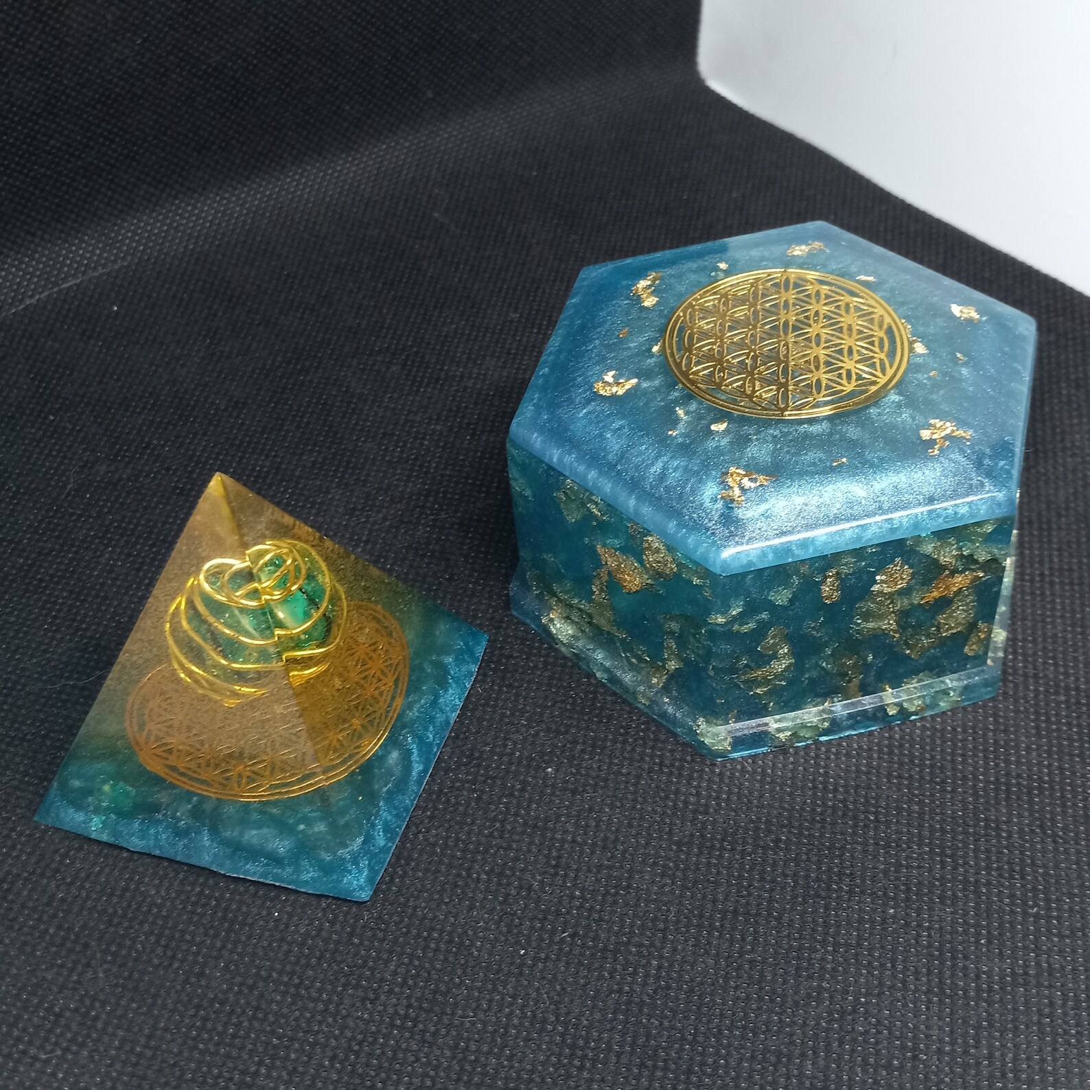 Chakra Hexagon Jewelry Box With Good Will Pyramid Set - Etsy