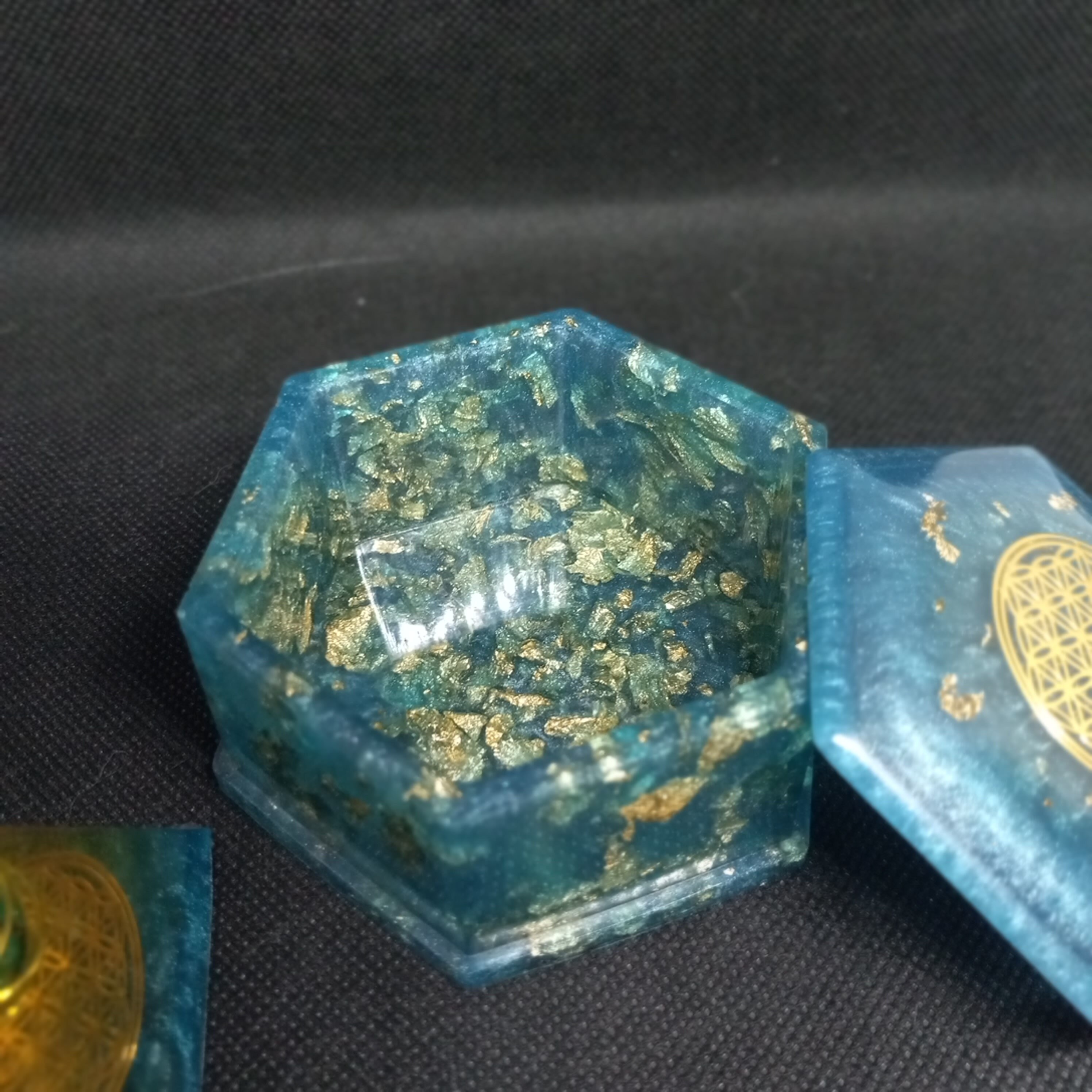 Chakra Hexagon Jewelry Box With Good Will Pyramid Set - Etsy