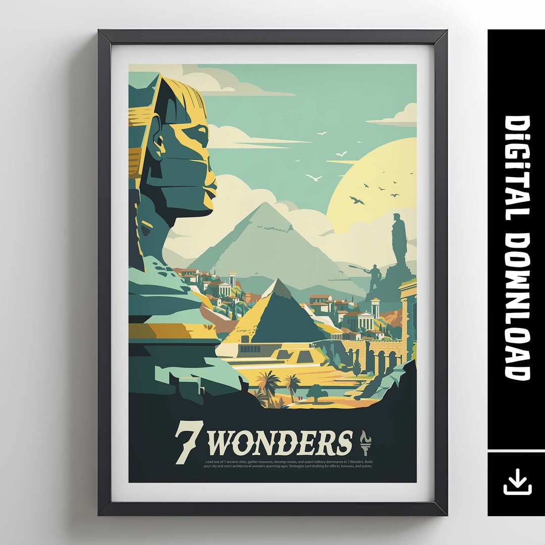 7 WONDERS - Inspired Poster / Retro Board Game Poster & Printable Wall ...