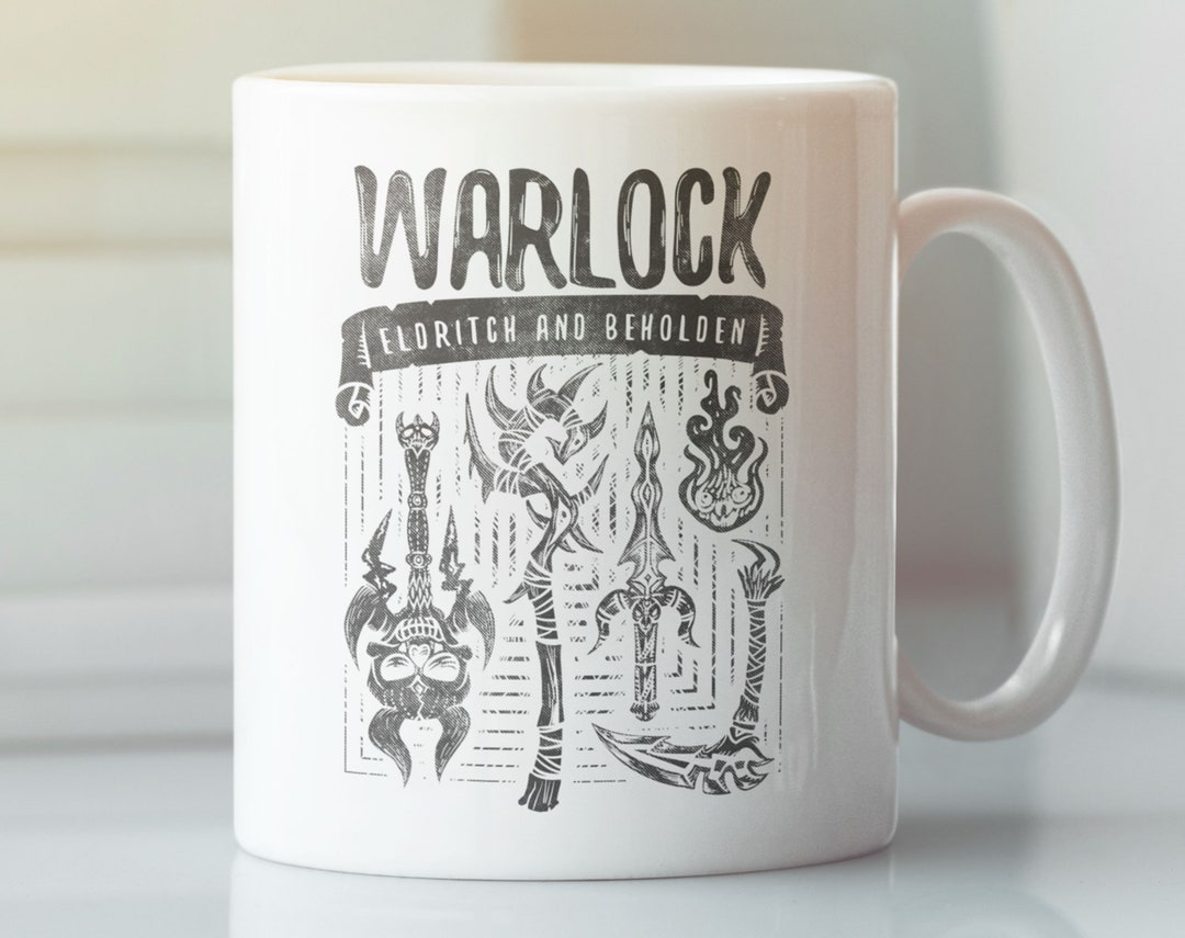 Warlock - Eldritch and Beholden / Ceramic Mug 11oz / Dungeons & Dragons ...
