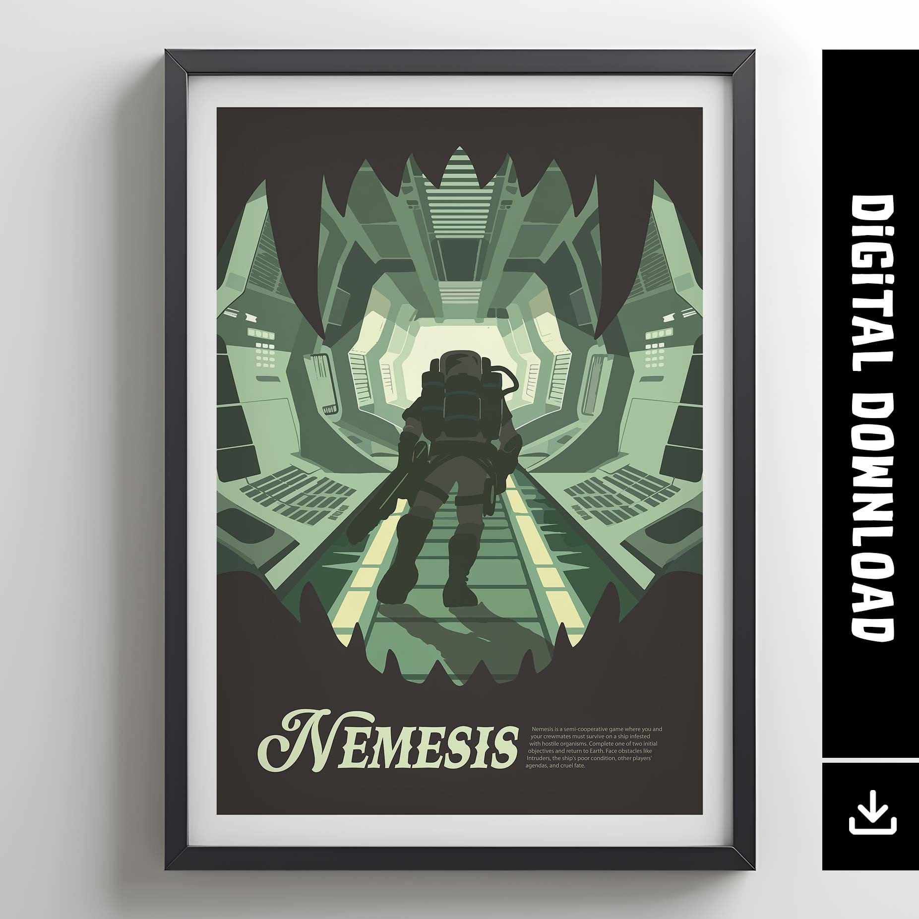 NEMESIS Inspired Poster / Retro Board Game Poster & Printable Wall Art ...