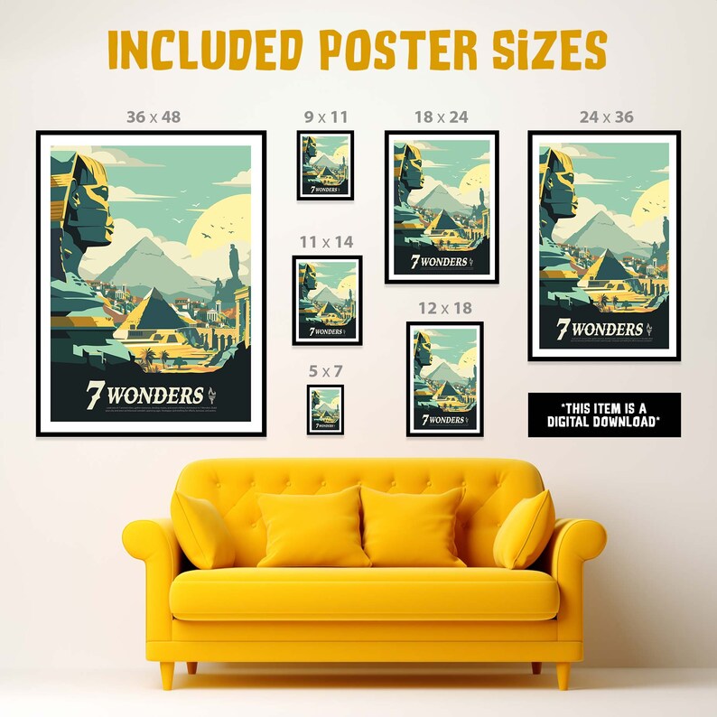 Unofficial 7 WONDERS - Inspired Poster / Retro Board Game Poster ...