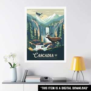 CASCADIA - Inspired Poster / Retro Board Game Poster & Printable Wall ...