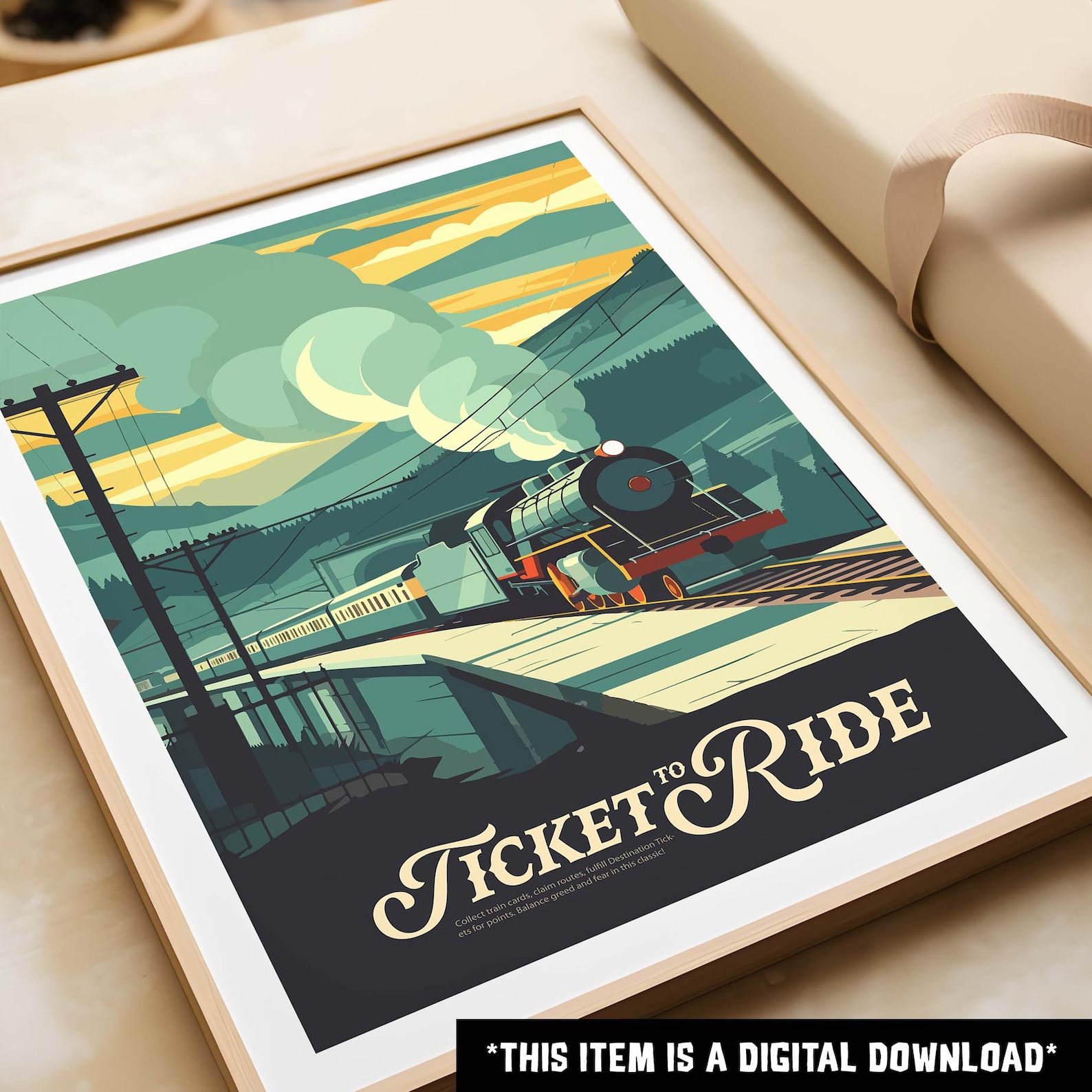 Unofficial TICKET TO RIDE - Inspired Poster / Retro Board Game Poster ...