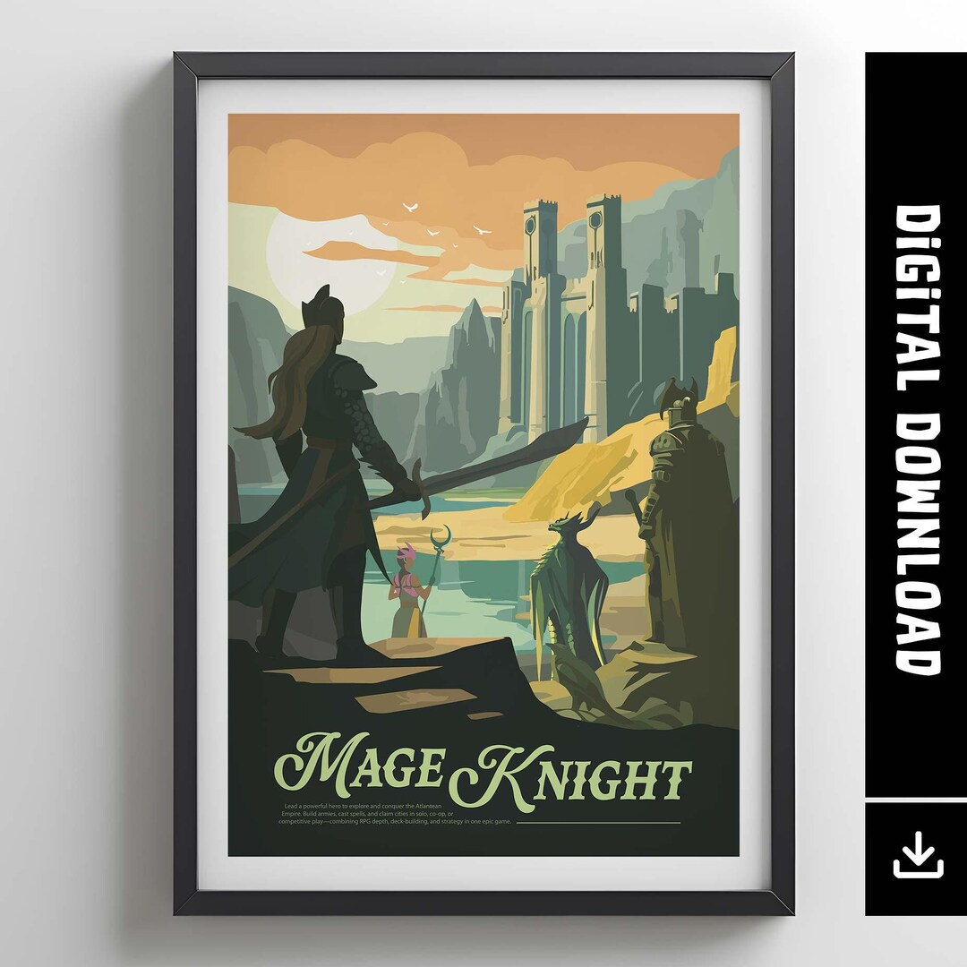 Unofficial MAGE KNIGHT - Inspired Poster, Funny Retro Board Game Poster ...