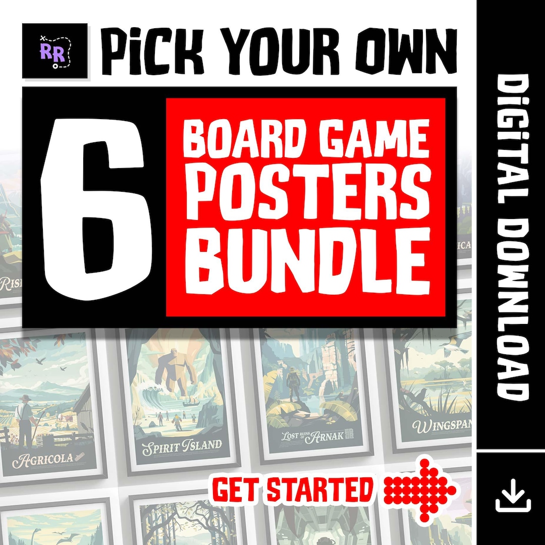 Pick Your Own 6 Board Game Posters Bundle / Retro Board Game Poster ...