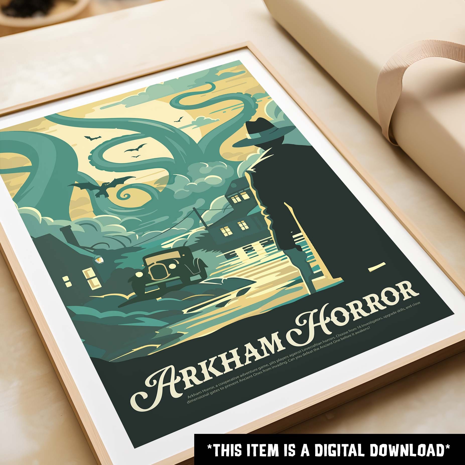 Unofficial ARKHAM HORROR - Inspired Poster / Retro Board Game Poster ...