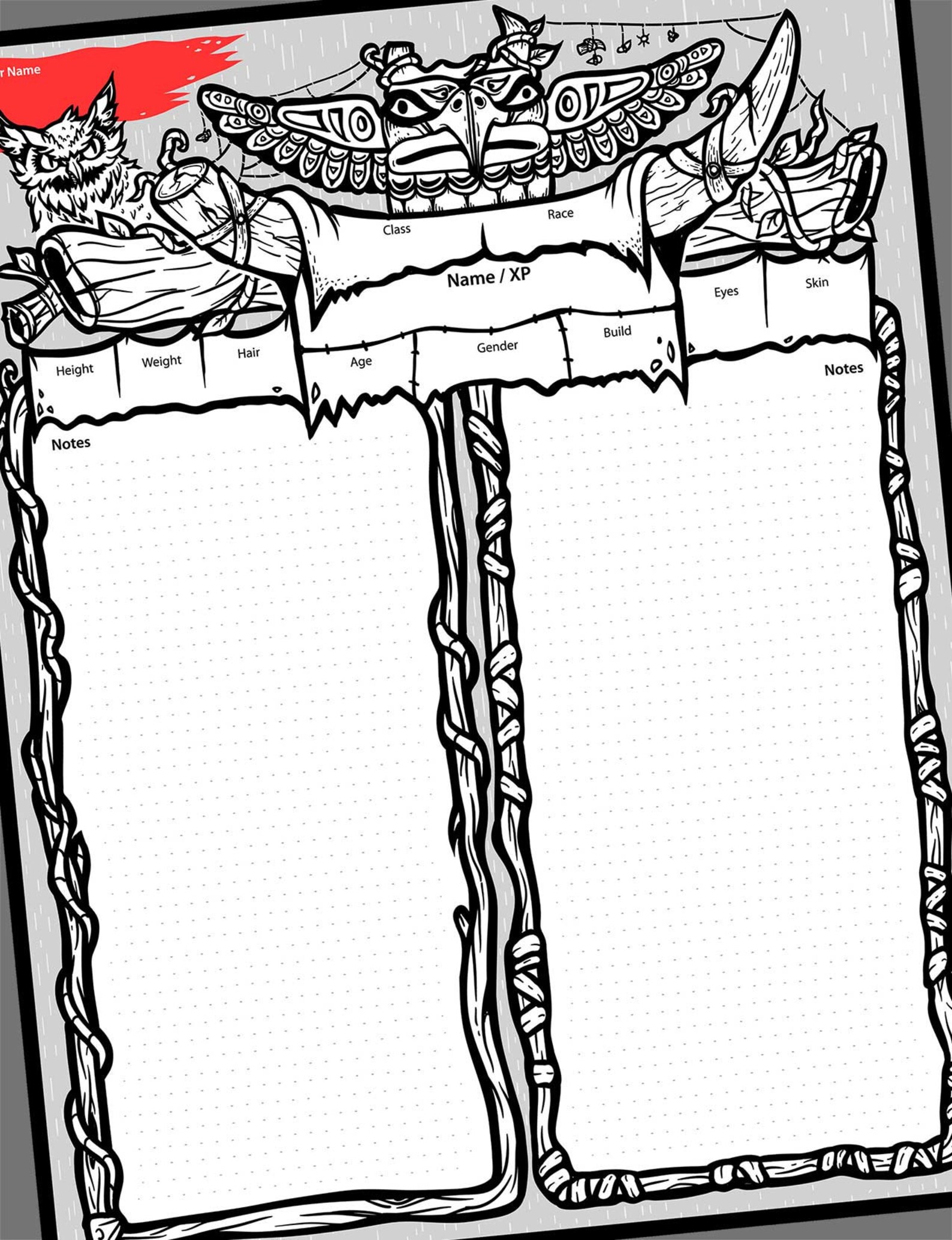 Nature Themed Dungeons and Dragons 5e Character Sheets / Printable PDF ...