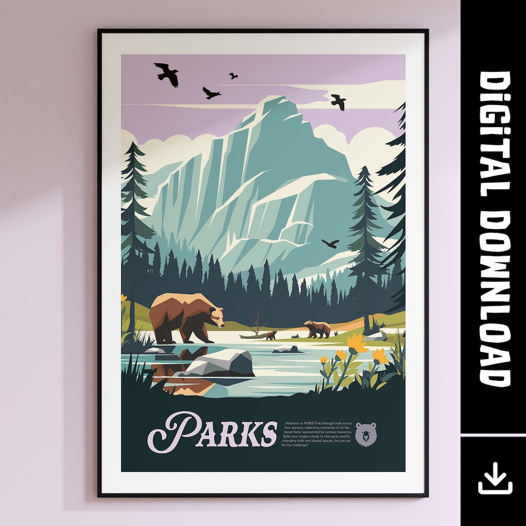 PARKS Poster Inspired by Parks / Retro Board Game Poster / Printable ...