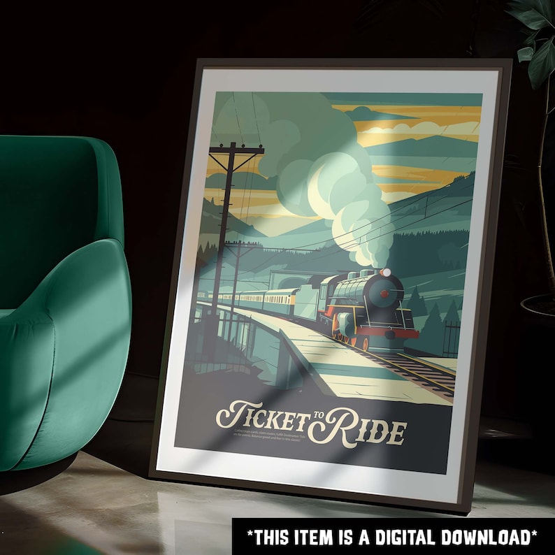 Unofficial TICKET TO RIDE - Inspired Poster / Retro Board Game Poster ...