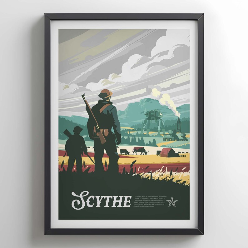 SCYTHE Inspired Poster / Retro Board Game Poster & Wall Art Print ...