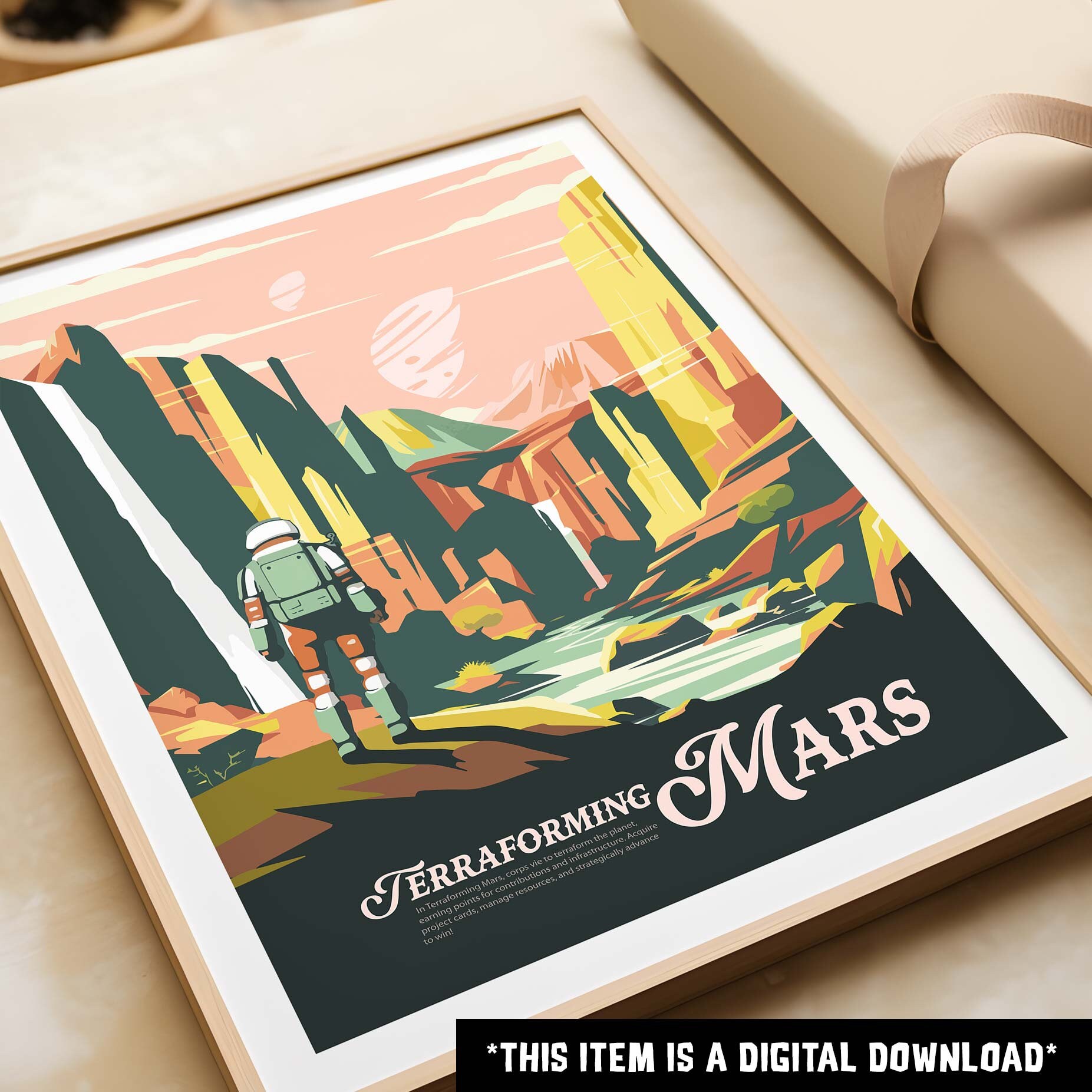 TERRAFORMING MARS Inspired Poster / Retro Board Game Poster & Printable ...