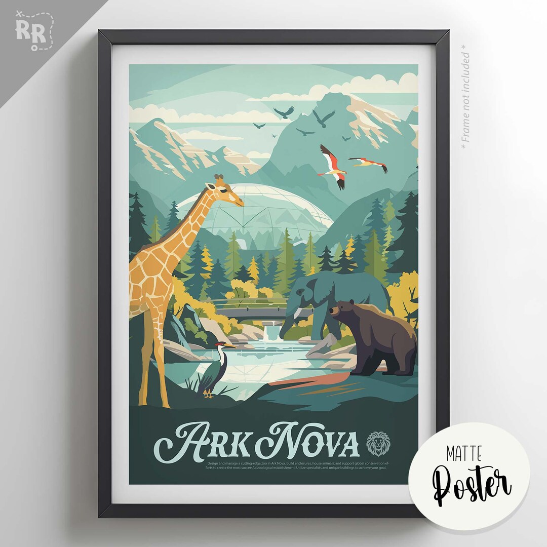 ARK NOVA - Inspired Poster / Retro Board Game Poster & Wall Art Print ...