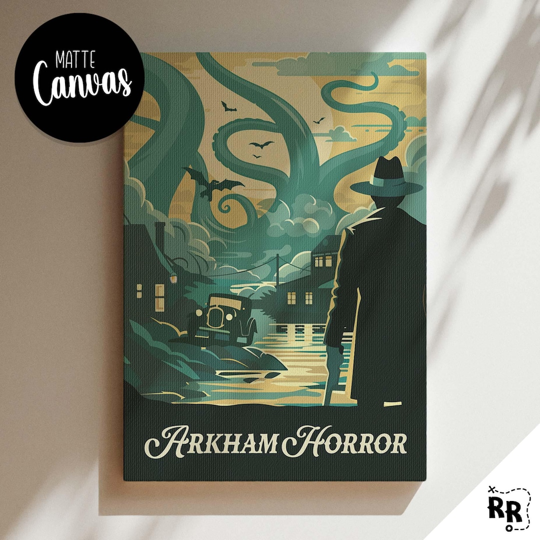 ARKHAM HORROR - Inspired Canvas / Retro Board Game Wall Art / Fantasy ...